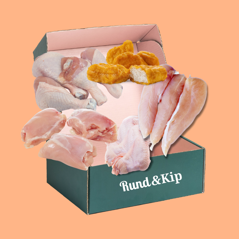 Kip Koning Box 6kg – Gevarieerde Kipbox | RundenKip.nl – Rund & Kip